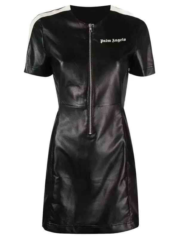 Palm Angels Side-stripe Mini Dress - Black