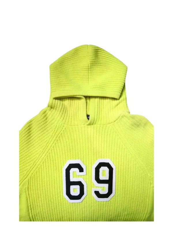 Dolce & Gabbana 69-patchwork Ribbed Hoodie - Yellow