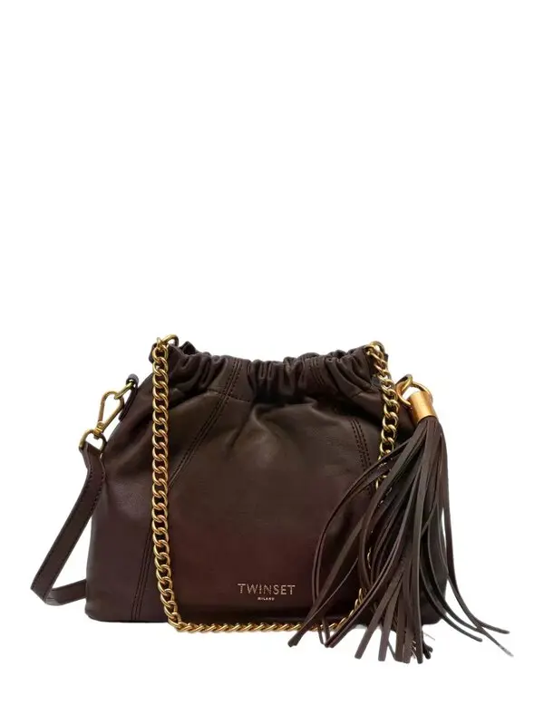 TWINSET Tassel-detail Ruched Shoulder Bag - Brown