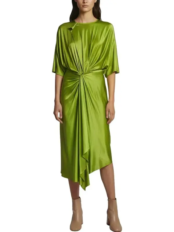 Victoria Beckham Draped Jersey Midi Dress - Green