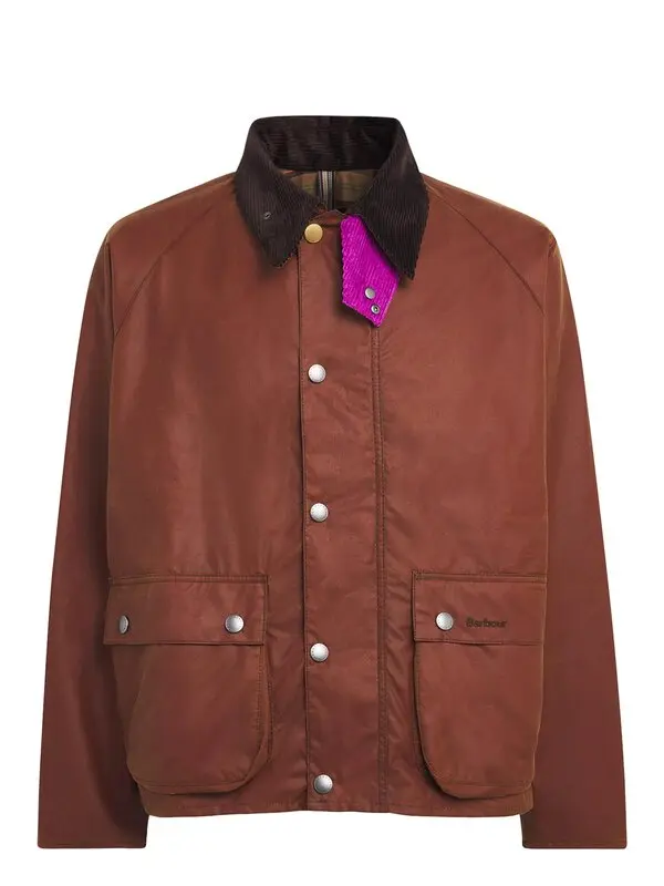 Barbour X Paul Smith Waxed Transport Windowpane Jacket - Orange