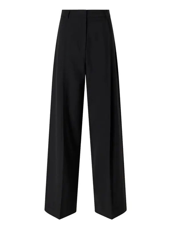 LIBEROWE Mika Pleated Wool Straight-leg Pants - Black