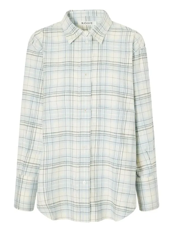 RÓHE Checked Cotton-flannel Shirt - Neutrals