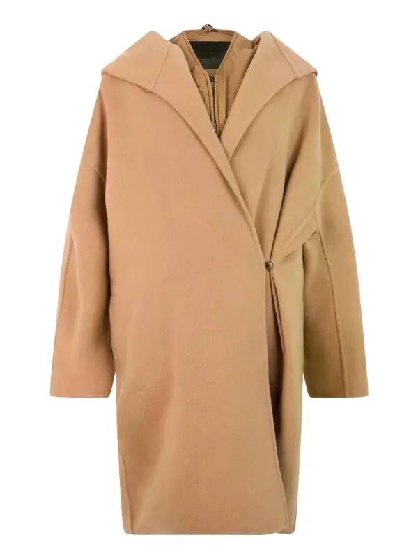 Herno Hooded Crossover Coat - Neutrals
