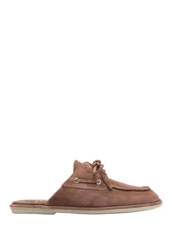 Officine Creative Love Lace-up Suede Mules - Brown