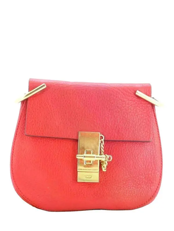 Chloé Drew Leather Mini Crossbody Bag - Red
