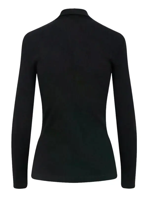 Max Mara Embroidered-logo Turtleneck Sweater - Black