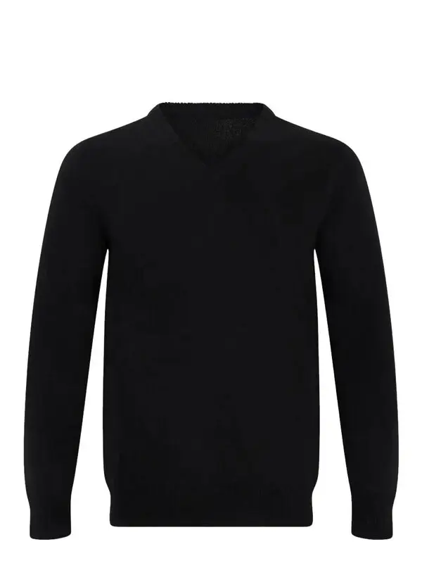 Fedeli V-neck Long-sleeve Sweater - Black
