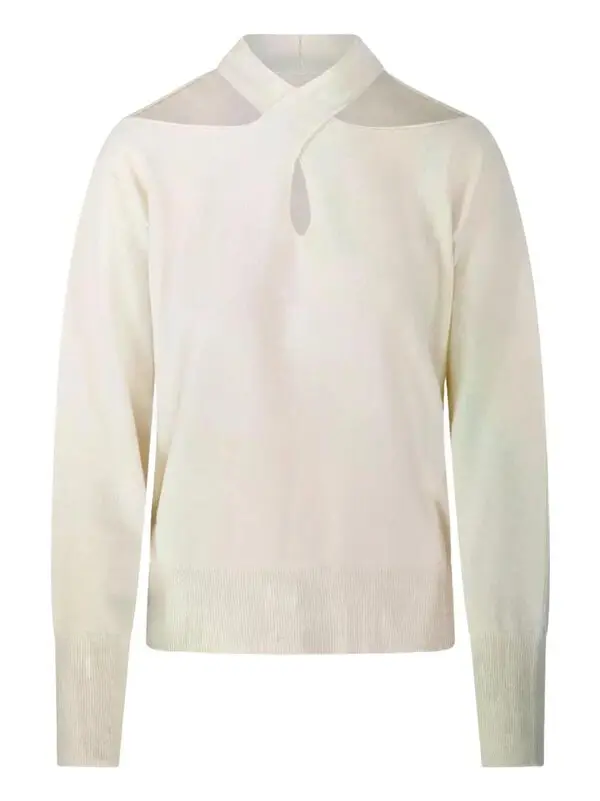 Federica Tosi Crossover-neck Cut-out Sweater - Neutrals