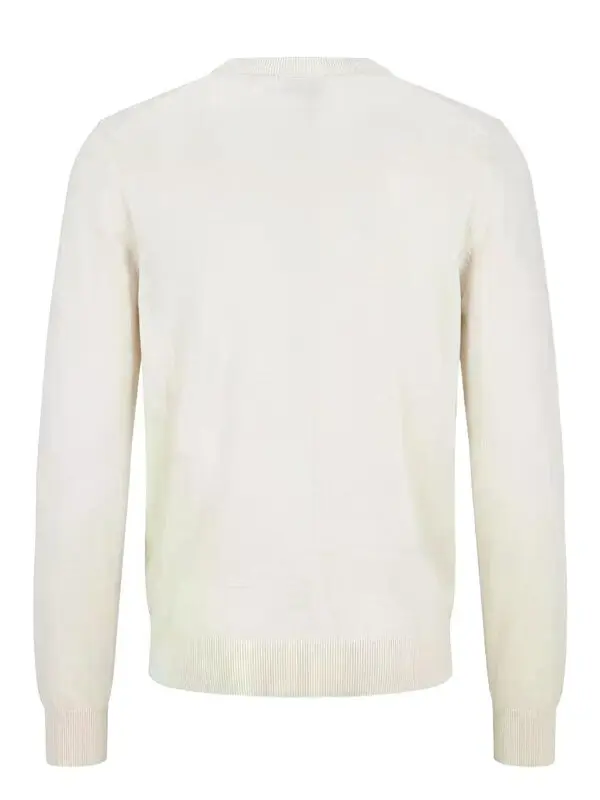 BOSS Logo-embroidered Crew-neck Sweater - Neutrals