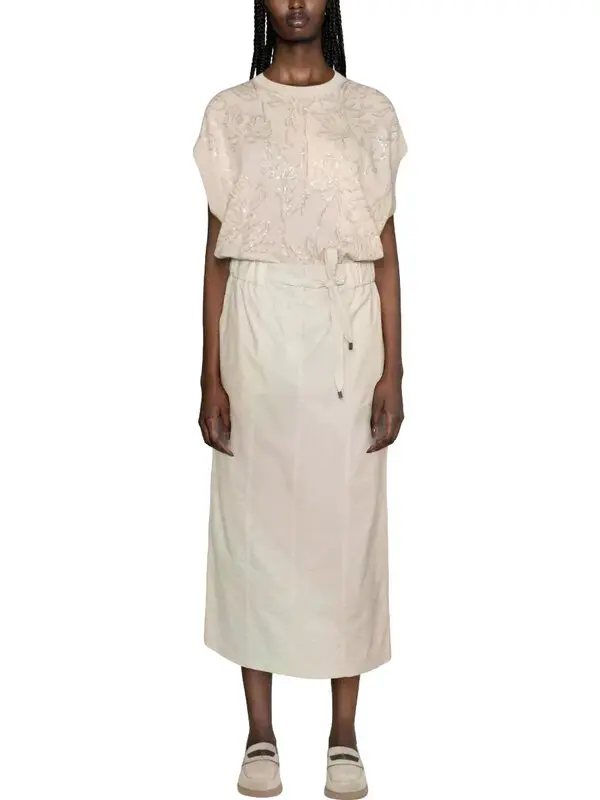 Brunello Cucinelli Sequin-embellished Top - Neutrals