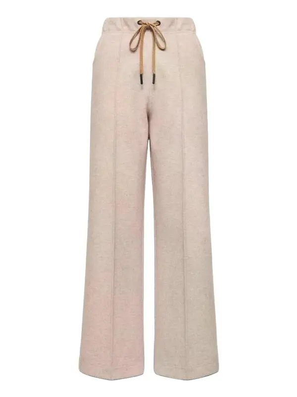 Moncler Drawstring-waist Pressed-crease Trousers - Neutrals