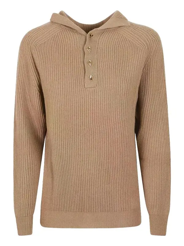 DONDUP Ribbed Crystal-embellished Sweater - Neutrals