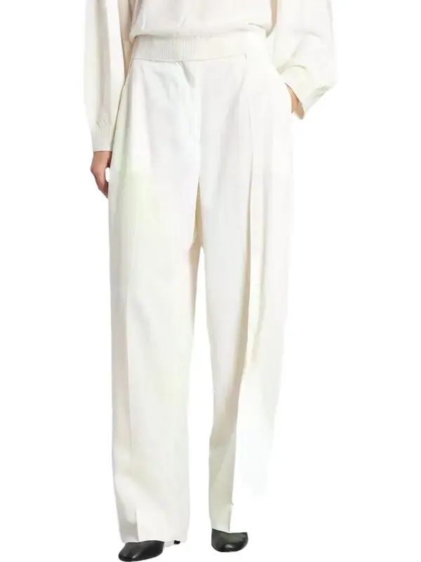 TOTEME High-waist Trousers Ecru - Neutrals