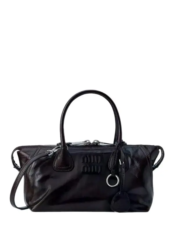 Miu Miu Embossed-logo Leather Tote Bag - Red