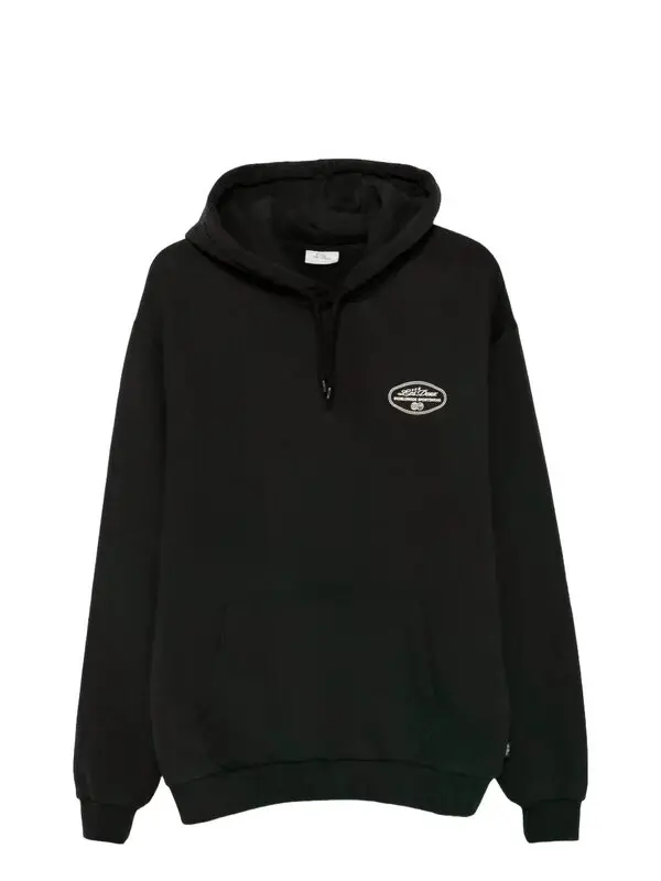 LES DEUX Worldwide Logo-print Cotton Hoodie - Black