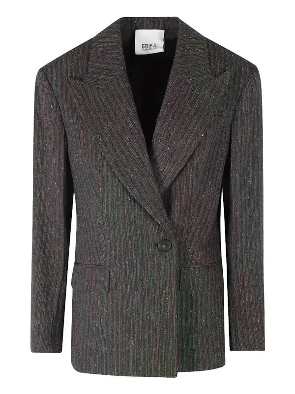 Erika Cavallini Pinstripe Peak-lapel Blazer - Grey