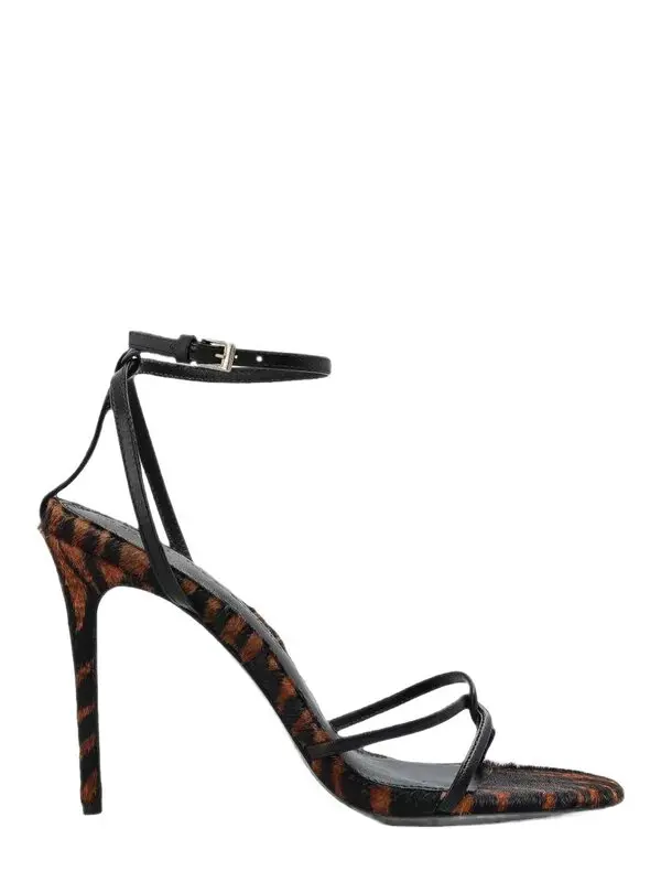 BLACK SUEDE STUDIO Miley Tiger-print Leather Sandals - Brown