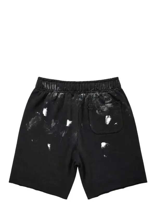 WARMAN Graphic-print Paint-splatter Shorts - Black