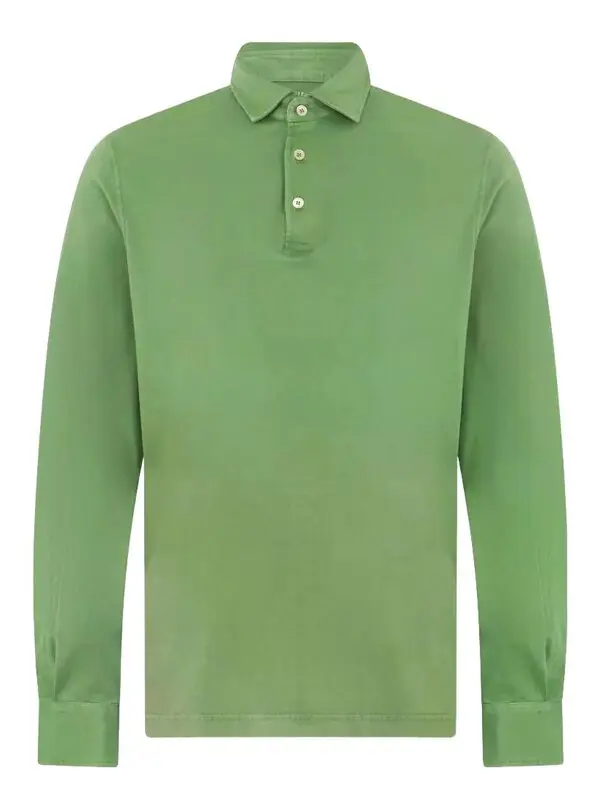 Fedeli Long-sleeve Polo Shirt - Green