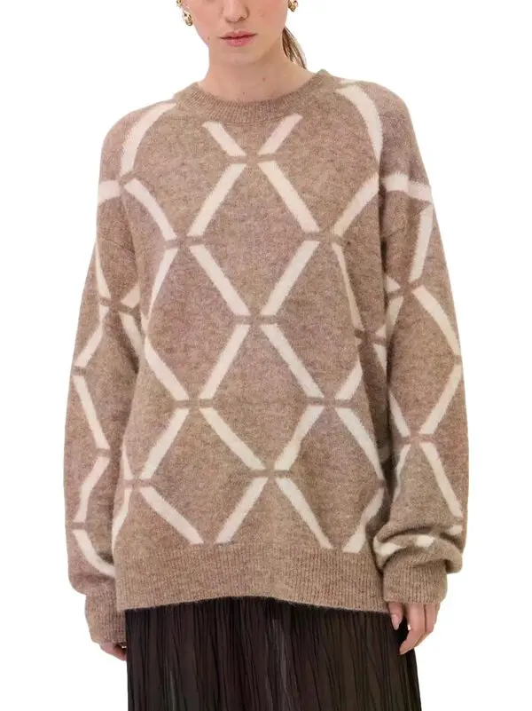 OTTOD'AME Geometric-patterned Sweater - Brown