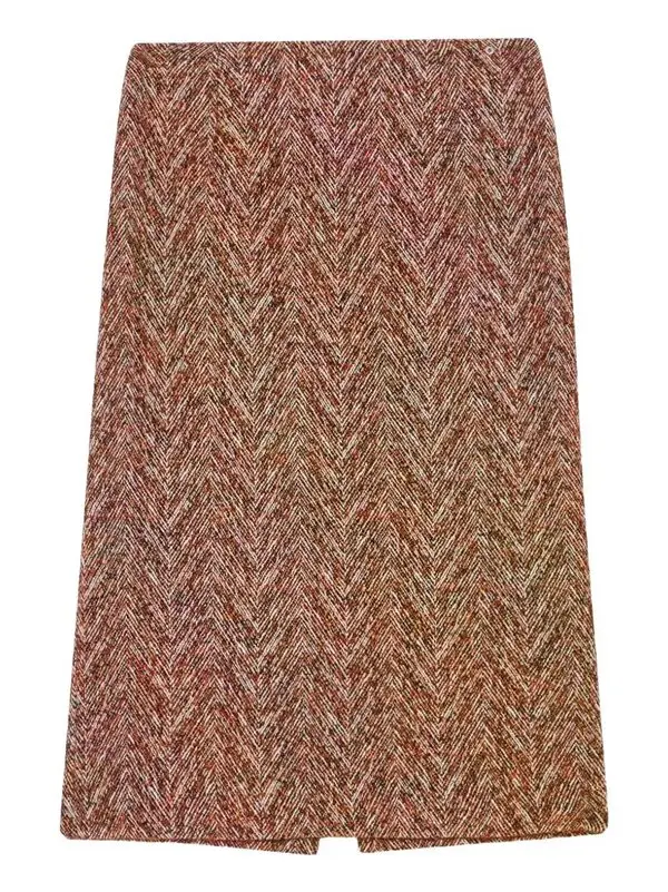 OTTOD'AME Retro Midi Skirt - Brown