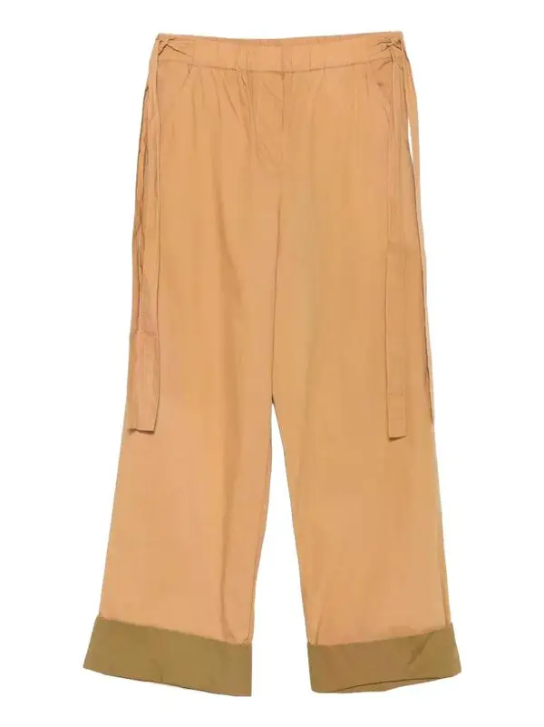 Ulla Johnson Contrast-cuff Side-tie Trousers - Brown