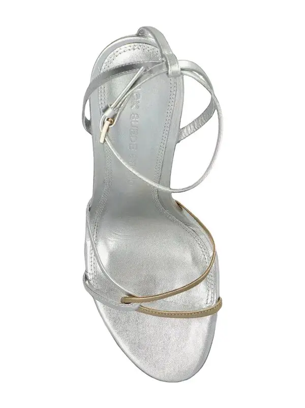BLACK SUEDE STUDIO Miley Leather Sandals - Silver