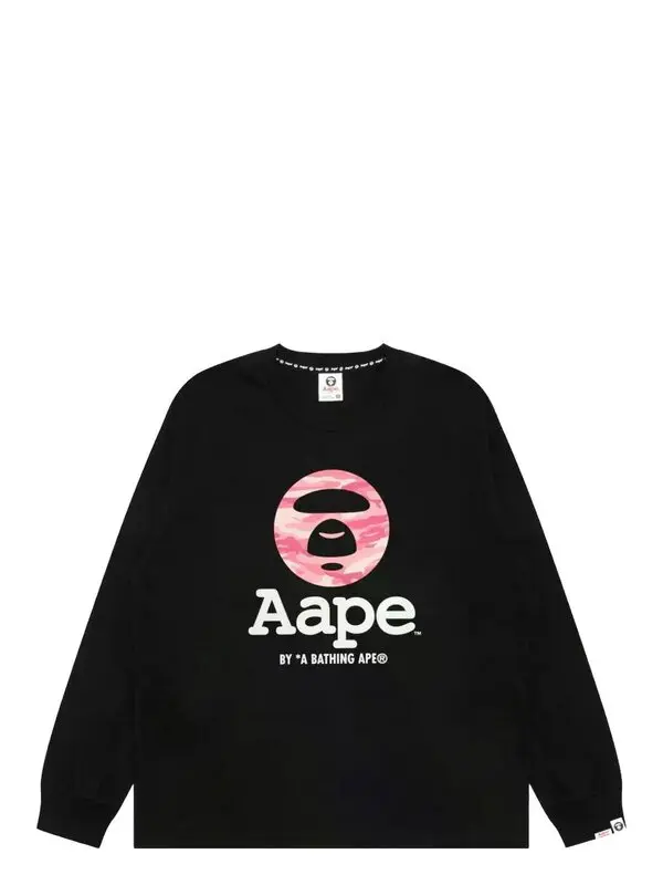 AAPE BY *A BATHING APE Aapeunvs Logo-print Long-sleeve T-shirt - Black