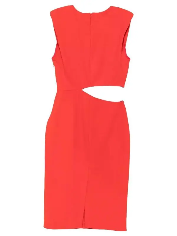 Ba&sh Iris Cut-out Padded-shoulder Midi Dress - Red