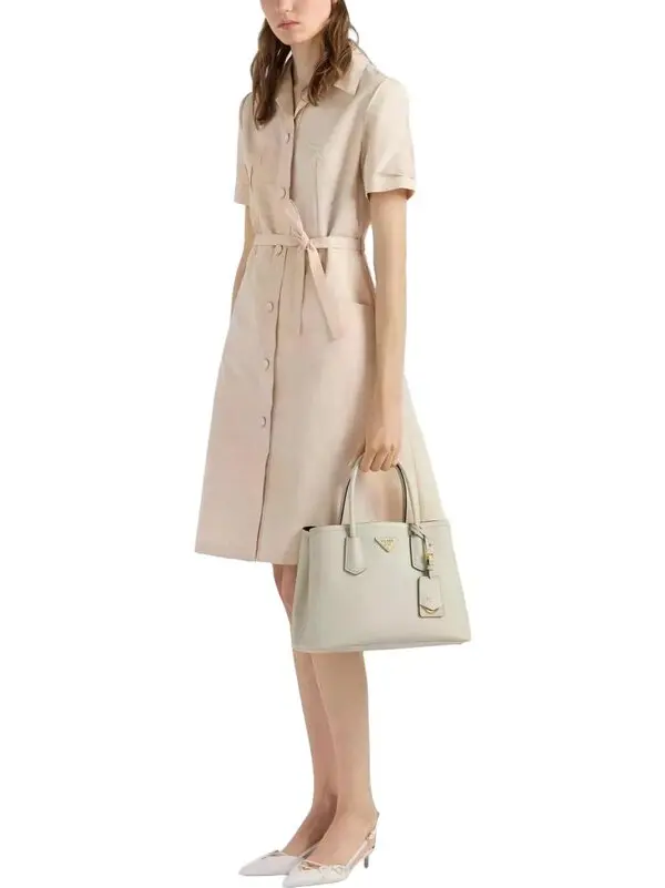 Prada Double Medium Saffiano Leather Bag - Neutrals