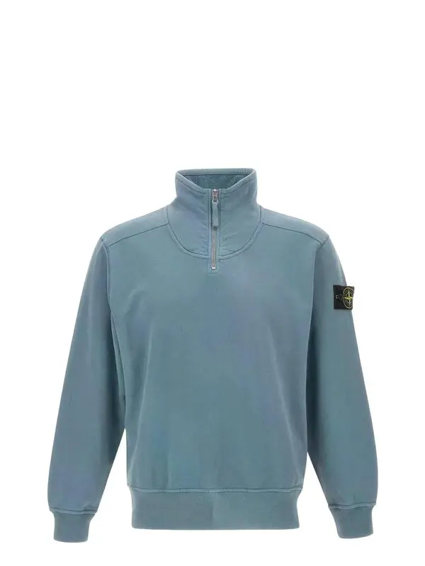 Stone Island 6100021 Brushed Organic-cotton Fleece Sweatshirt - Blue