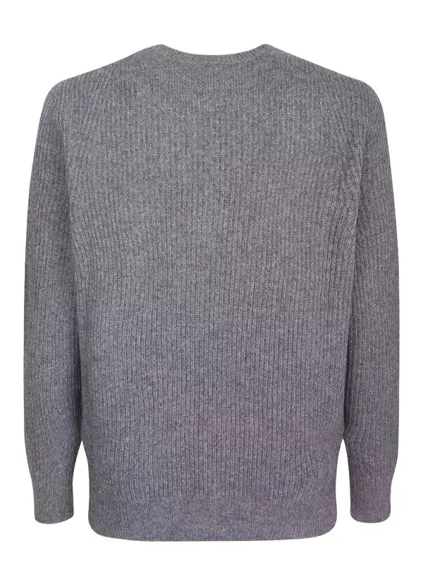 AMARANTO Ribbed-knit Raglan-sleeve Sweater - Grey