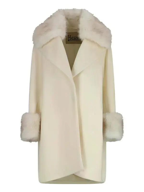 Herno Faux-fur Trim Coat - Neutrals