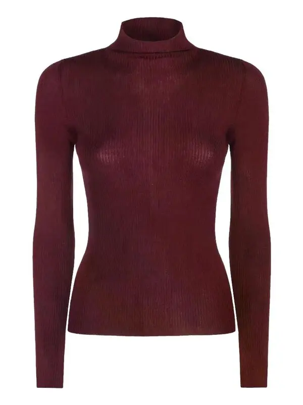TWINSET Ribbed-knit Roll-neck Sweater - Red