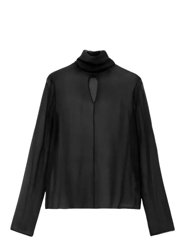 ALLSAINTS Kumi Sheer Silk Top - Black