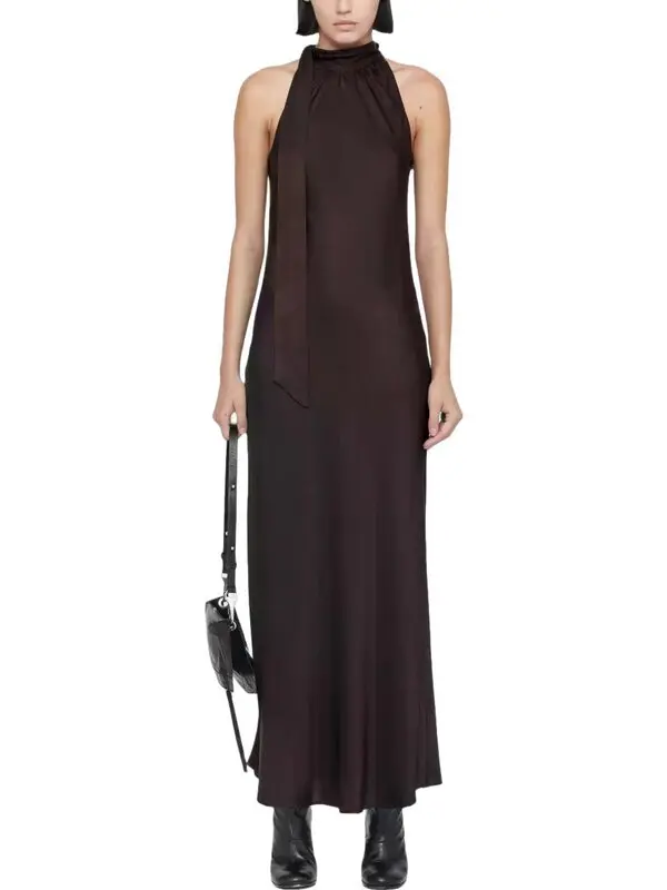 ALLSAINTS Beril Neck-tie Slip Maxi Dress - Red
