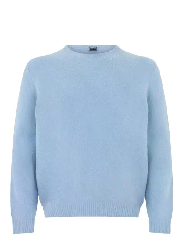 Fedeli Crew-neck Long-sleeve Sweater - Blue
