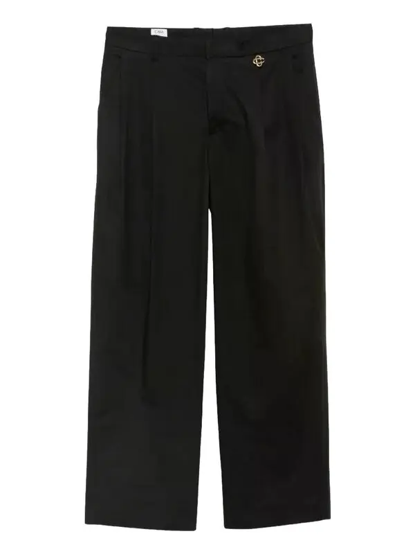 Casablanca Logo-plaque Pleated Trousers - Black