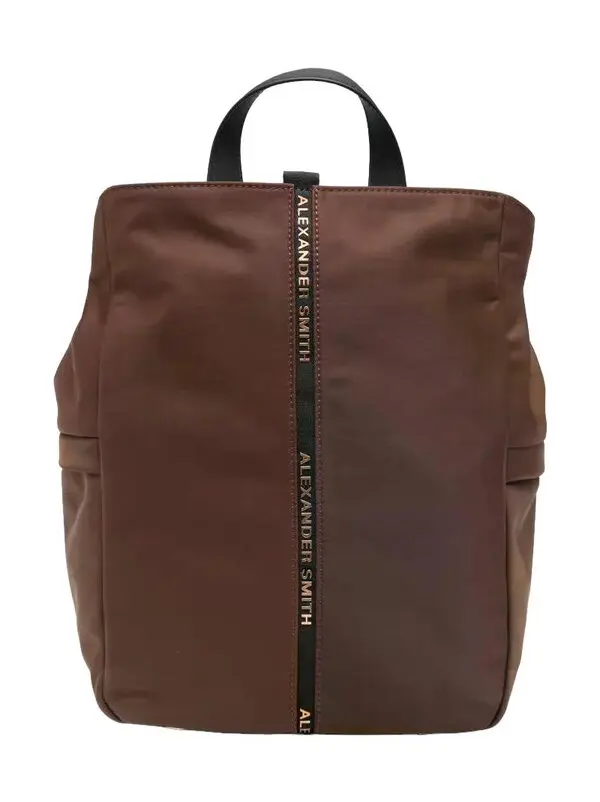 ALEXANDER SMITH Medium Daisy Logo-tape Satin Backpack - Brown