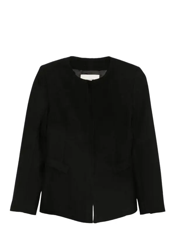 GENTRYPORTOFINO Collarless Jacket - Black