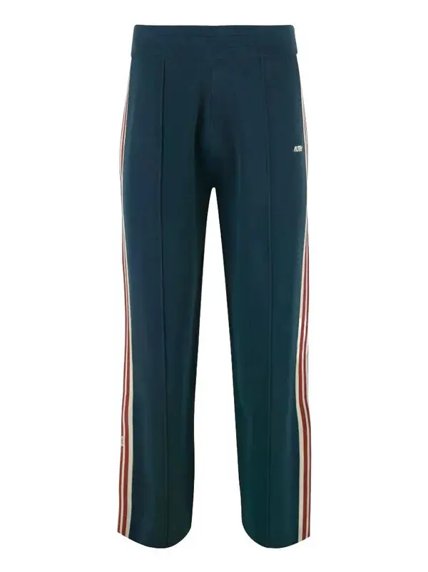 AUTRY Logo-embroidered Striped-trim Track Pants - Blue