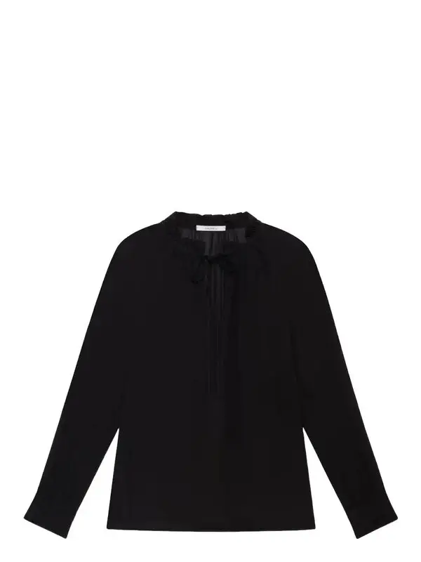 Malìparmi Ruffled-collar Raglan-sleeved Blouse - Black