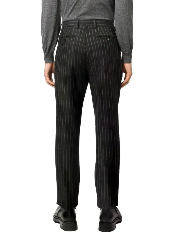Moschino Striped Pleat-detail Tailored Trousers - Grey