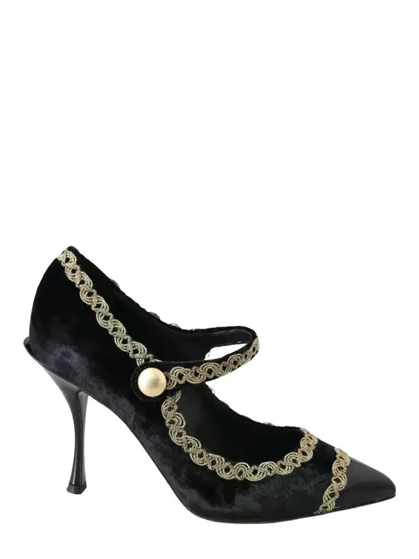 Dolce & Gabbana Velvet Heeled Pumps - Black