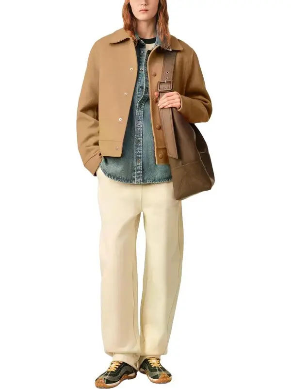 AMI Paris Button-down Wool And Cashmere Jacket - Neutrals