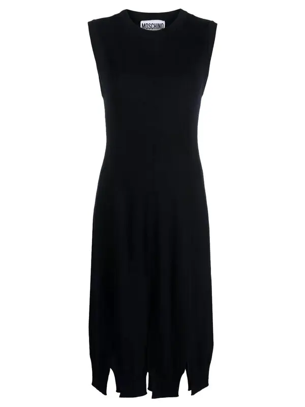 Moschino Slit-detailing Sleeveless Knit Dress - Blue