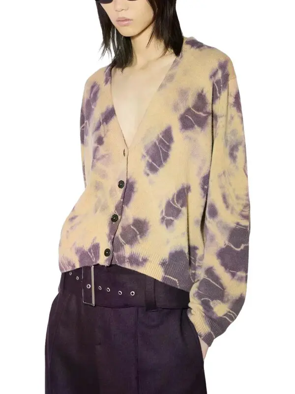 Liviana Conti Tie-dye Button-up Cardigan - Neutrals