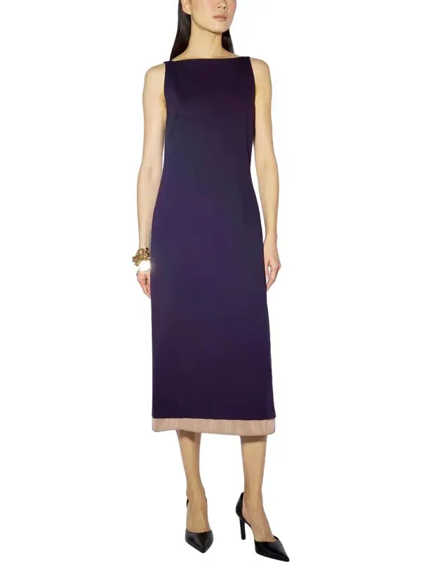 Liviana Conti Virna Contrast-trim Sleeveless Midi Dress - Purple