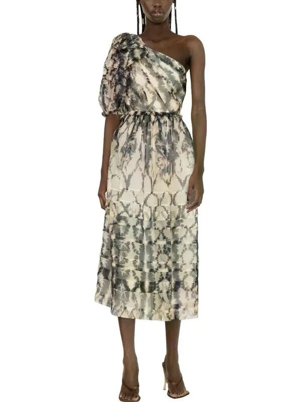 Ulla Johnson Artemis One-shoulder Midi Dress - Neutrals